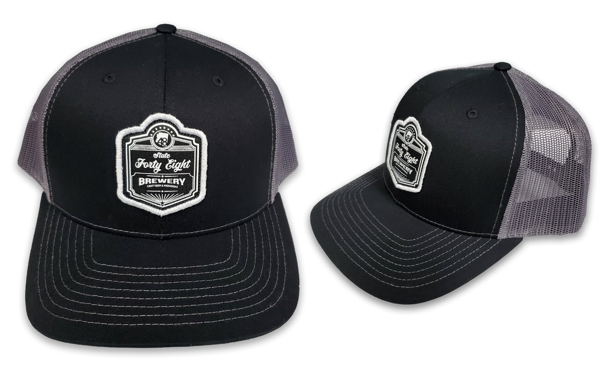 State 48 Trucker Snapback Patch Hat (Black/Charcoal Mesh) – Goodfellas ...